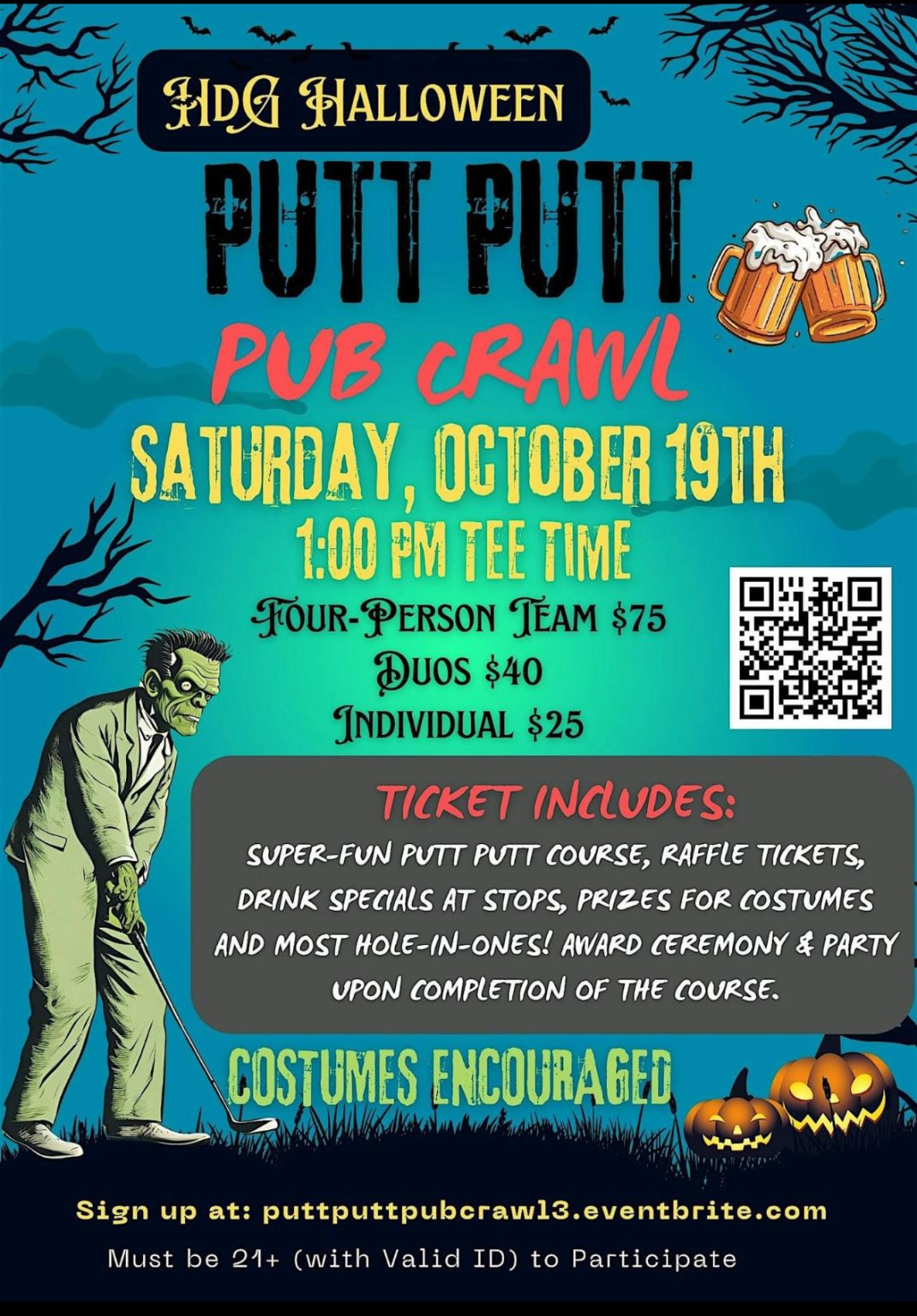 HdG Halloween Putt Putt Pub Crawl | Havre De Grace MD Events