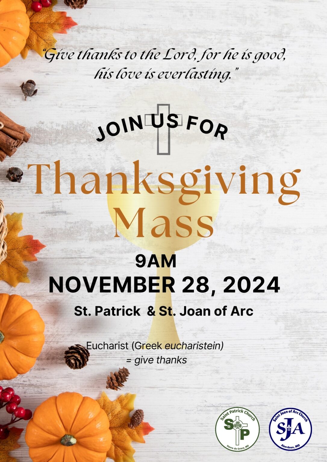 Thanksgiving Mass | Havre De Grace MD Events