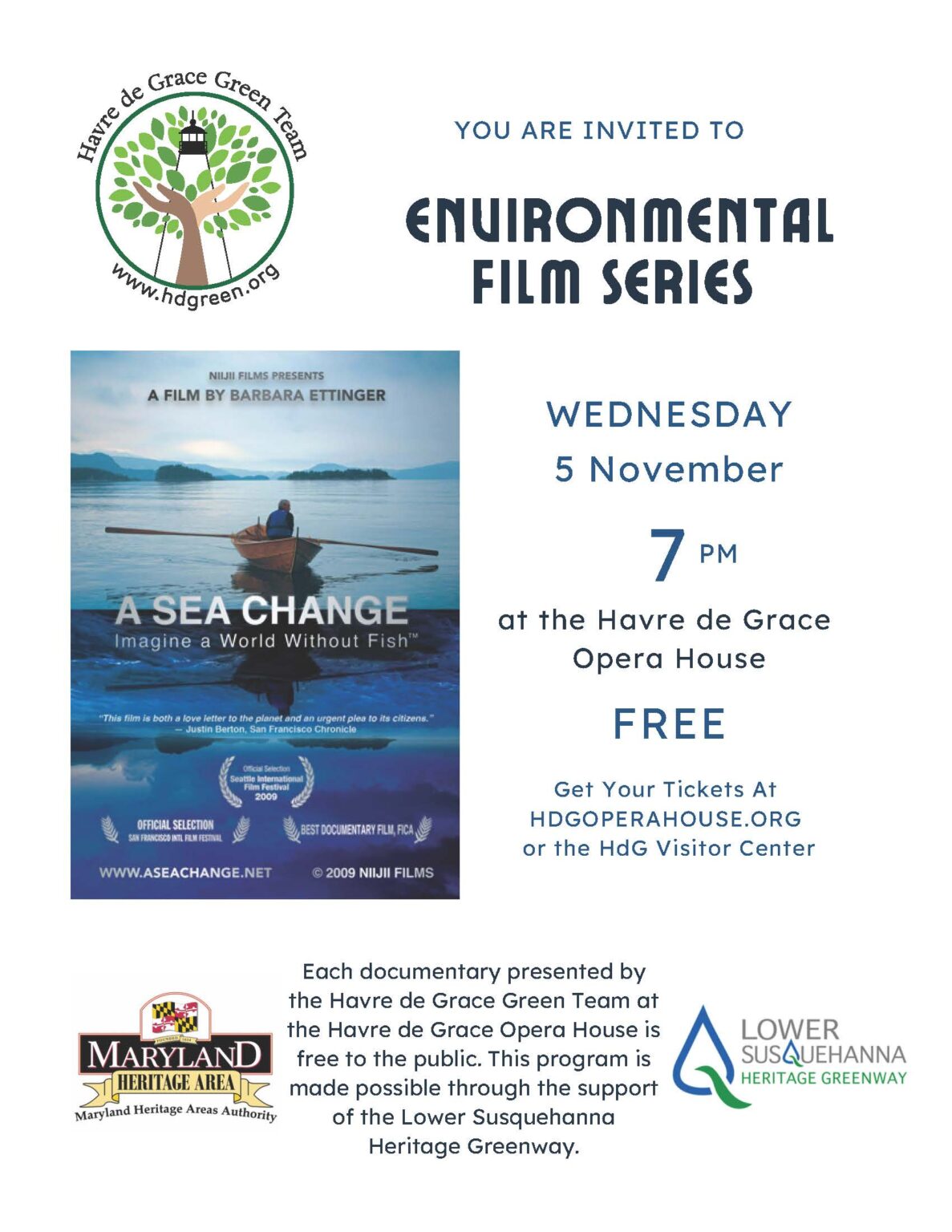A Sea Change - Free Environmental Film Screening | Havre De Grace MD Events